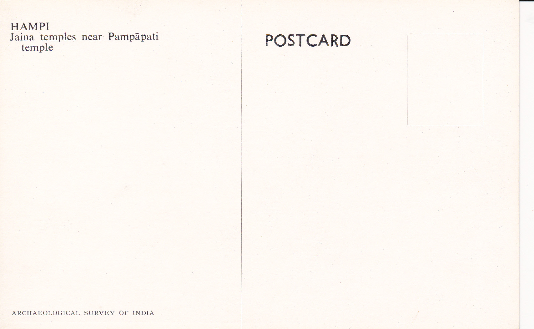 Hampi, Jain Temples near Pampati Temple, Jainism Postcard – Jainism ...