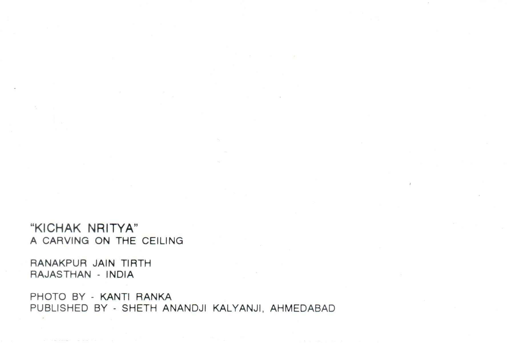 Ranakpur Temple Ceiling Kichak Nritya Jainism Postcard – Jainism ...